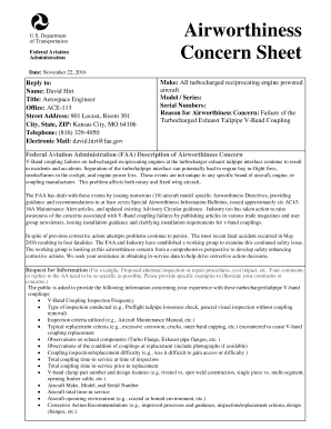 Fillable Online Airworthiness Concern Sheet Fax Email Print - pdfFiller