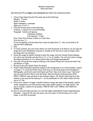 Fillable Online Brochure Instructions Fax Email Print - pdfFiller