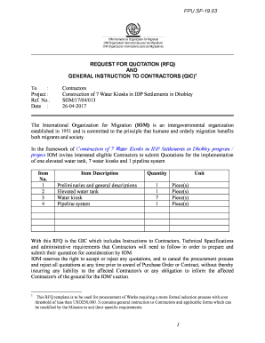 Fillable Online 19 03 Request for Quotation (RFQ) with General ...