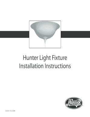Fillable Online Hunter Light Fixture Fax Email Print - pdfFiller
