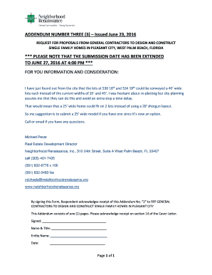 Fillable Online 03 ADDENDUM NUMBER THREE Fax Email Print - pdfFiller