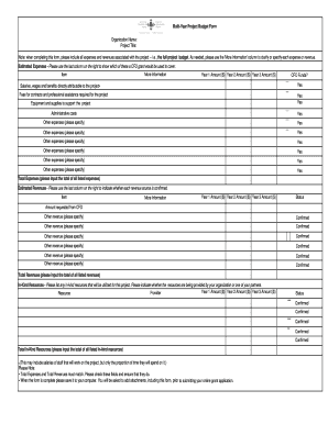 Fillable Online cfo-fco Multi-Year Project Budget Form - cfo-fco Fax ...