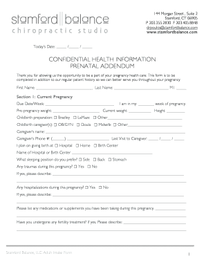 Fillable Online Prenatal Intake Fax Email Print - pdfFiller