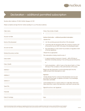 Fillable Online Declaration additional permitted subscription Fax Email Print - pdfFiller