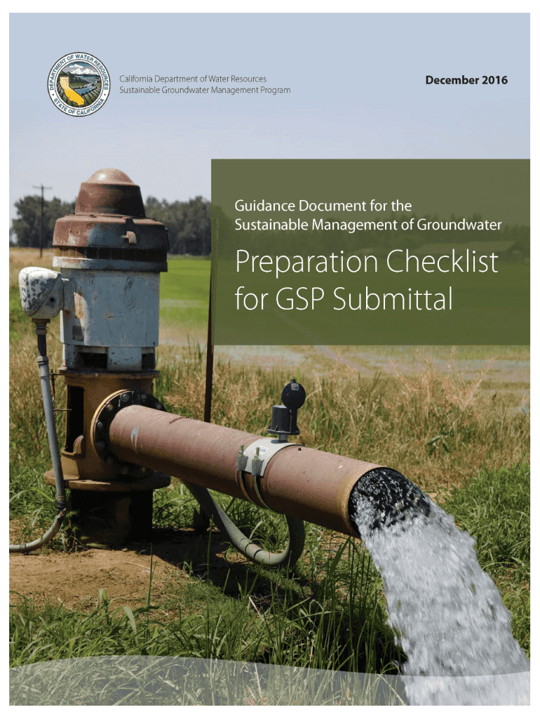 Fillable Online Preparation Checklist for GSP Submittal Fax Email Print ...