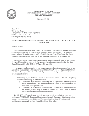 Fillable Online sandiego DEPARTMENT OF THE ARMY LOS ANGELES DISTRICT, U ...