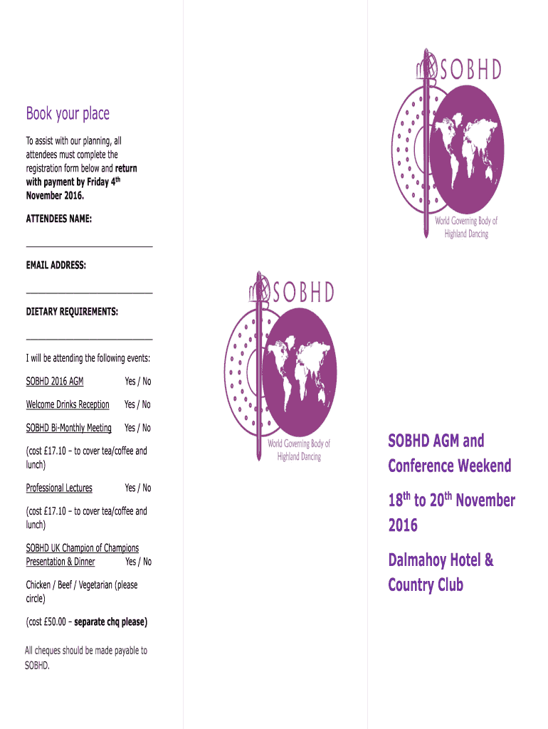 Fillable Online SOBHD AGM and Fax Email Print - pdfFiller