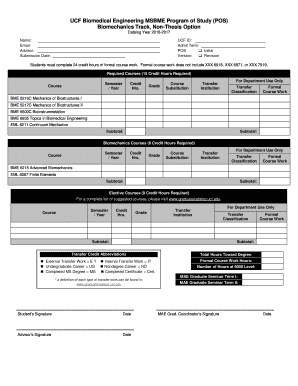 Fillable Online mae ucf UCF Biomedical Engineering MSBME Program of ...