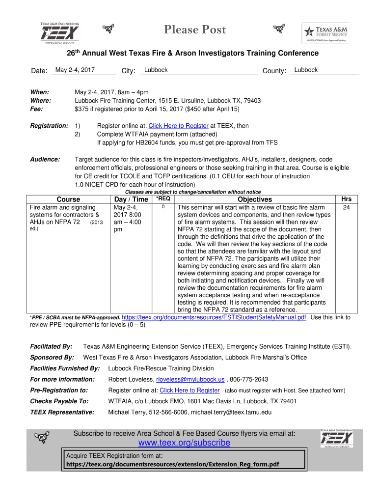 Fillable Online teex Please Post - TEEX - teex Fax Email Print - pdfFiller