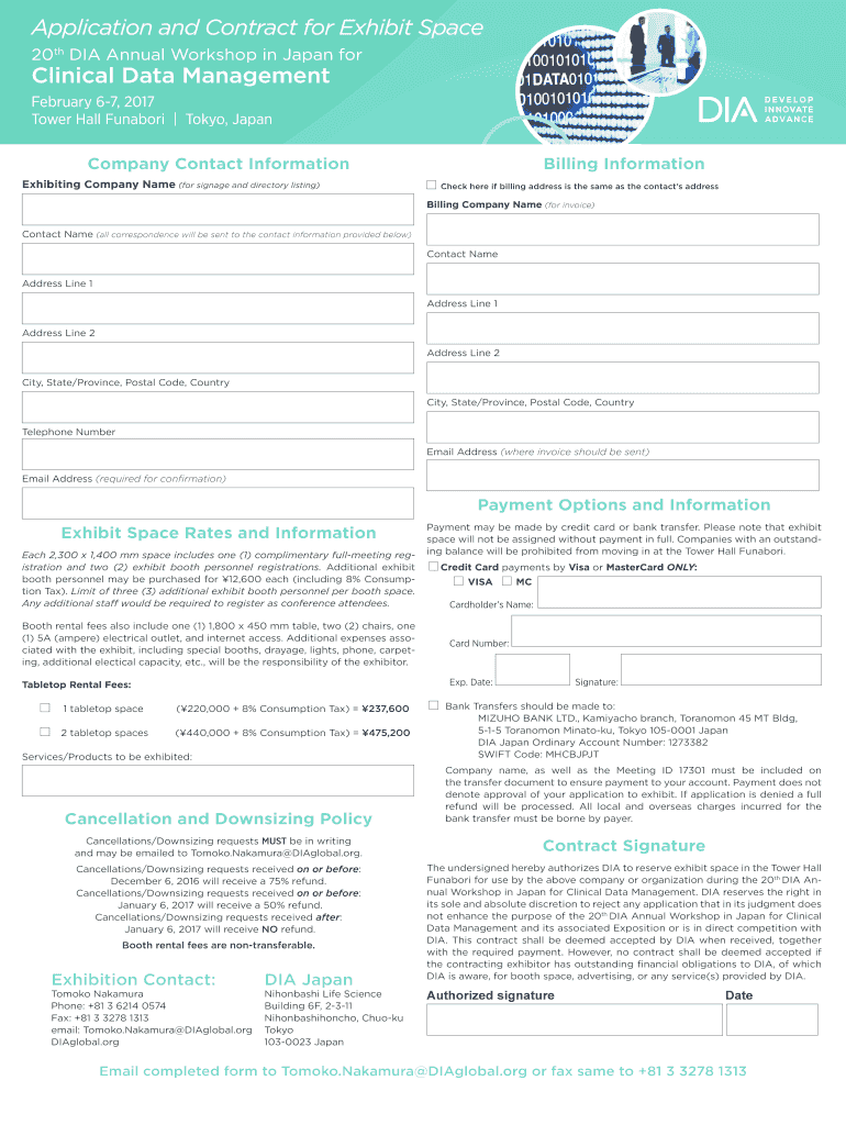 Fillable Online diaglobal 20th DIA Annual Workshop in Japan for ...