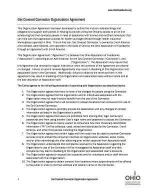 Fillable Online Get Covered Connector Organization Agreement Fax Email ...