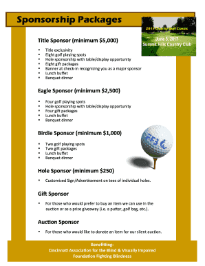 Fillable Online Sponsorship Packages - cincyblind.org Fax Email Print ...