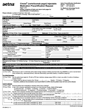 Fillable Online Cimzia (Certolizumab pegol) Injectable Medication ...