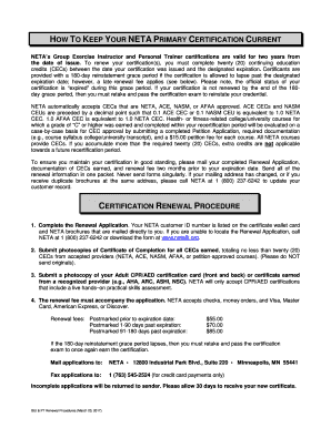 Fillable Online HOW TO KEEP YOUR NETA PRIMARY CERTIFICATION Fax Email ...