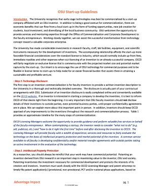 Fillable Online advantage oregonstate OSU Start-up Guidelines - Oregon ...