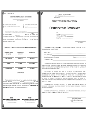 Fillable Online pasigcity gov Certificate of Occupancy - pasigcity.gov ...