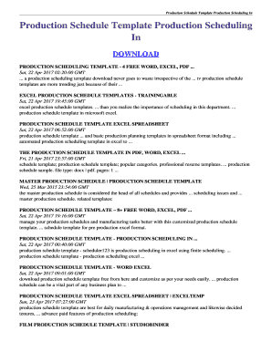 Fillable Online Production Schedule Template Production Scheduling In ...