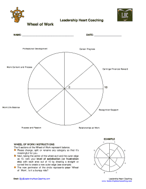 Fillable Online Wheel of Work - Leadership Heart Coaching Fax Email ...