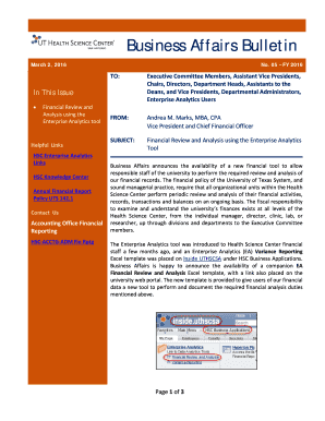 Fillable Online uthscsa Business Affairs Bulletin Fax Email Print - pdfFiller