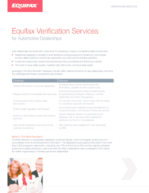 Fillable Online Equifax Verification Services Fax Email Print - pdfFiller