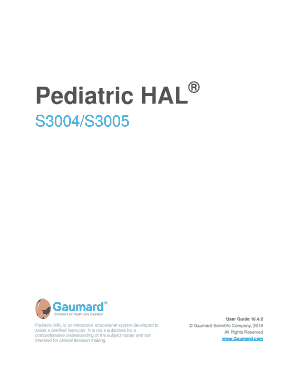 Fillable Online Pediatric HAL User Guide. Pediatric HAL User Guide Fax ...