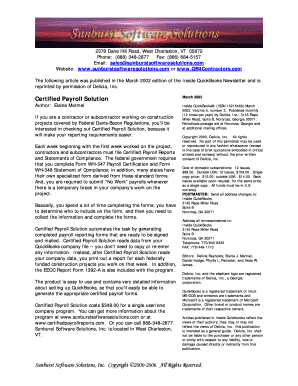 Fillable Online Certified Payroll Solution Sunburst Software Solutions ...