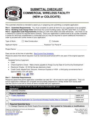 Fillable Online Commercial Wireless Facility New or CoLocate Submittal ...