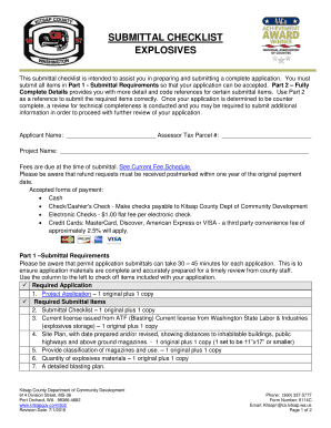 Fillable Online submittal checklist explosives - Kitsap County Fax ...