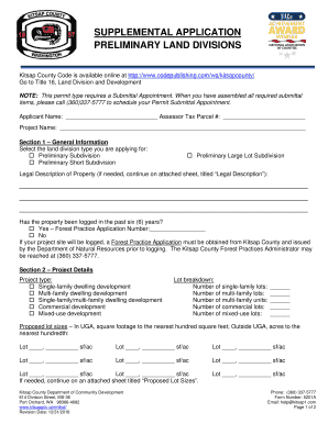 Fillable Online Supplemental Application - Kitsap County Fax Email ...