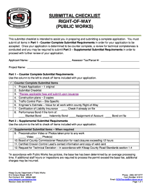 Fillable Online Submittal check sheet - Kitsap County Fax Email Print - pdfFiller