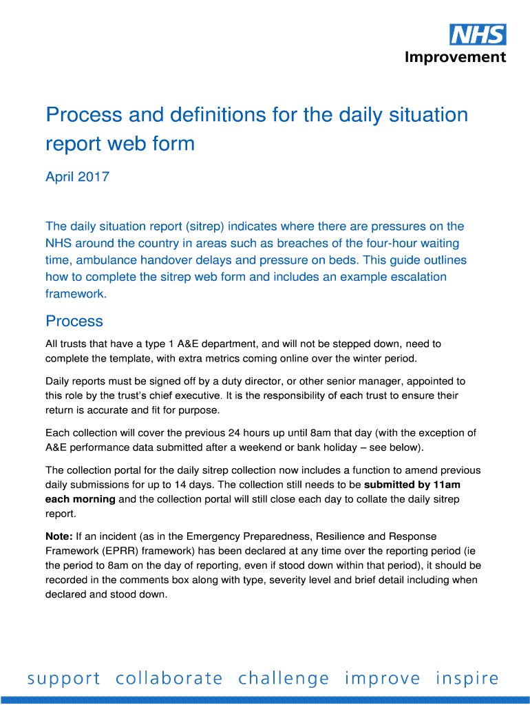 Fillable Online Process and definitions for the daily situation Fax ...