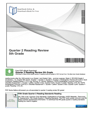 Fillable Online Quarter 2 Reading Review 5th Grade - mybooklibrary.com ...