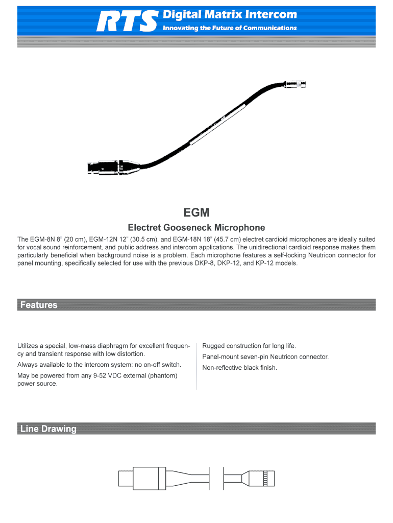 Fillable Online RTS Digital Matrix EGM Technical Data Sheet. The EGM-8N ...
