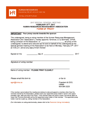 Fillable Online hrma 2017 Proxy Form - hrma Fax Email Print - pdfFiller