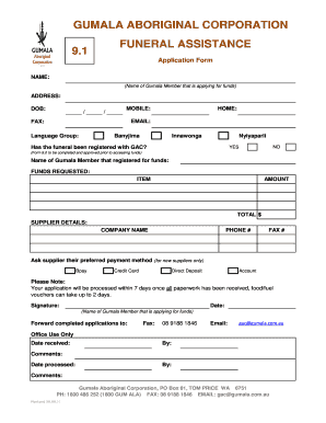 Fillable Online FUNERAL ASSISTANCE Fax Email Print - pdfFiller