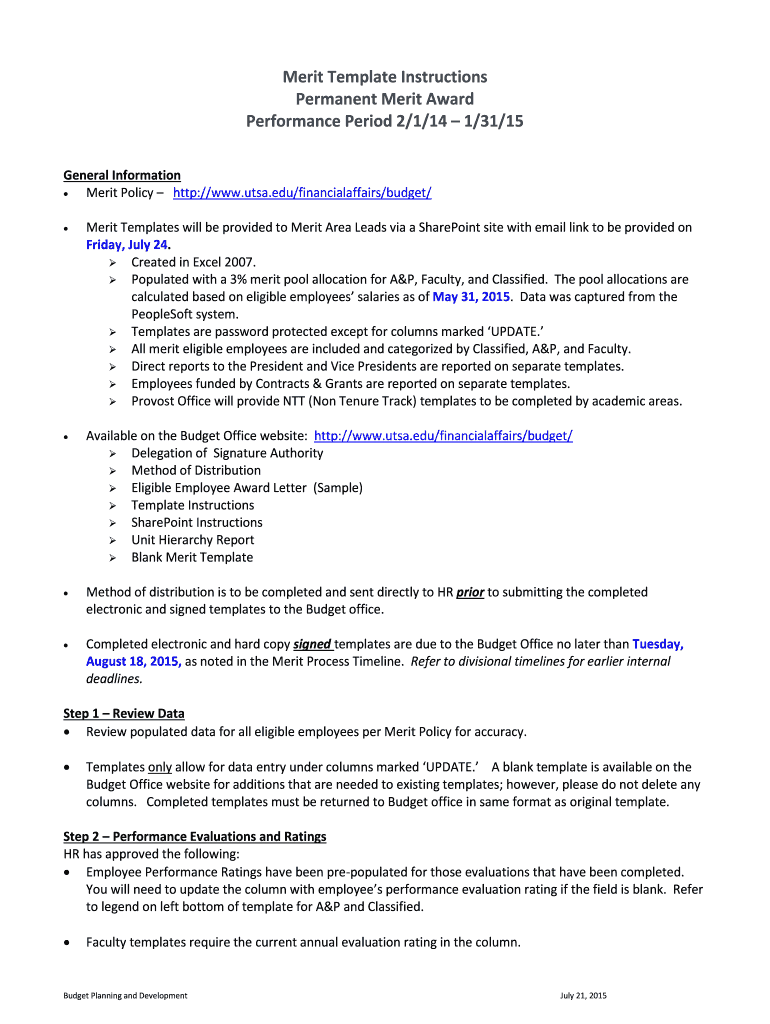 Fillable Online Merit Template Instructions Fax Email Print - pdfFiller