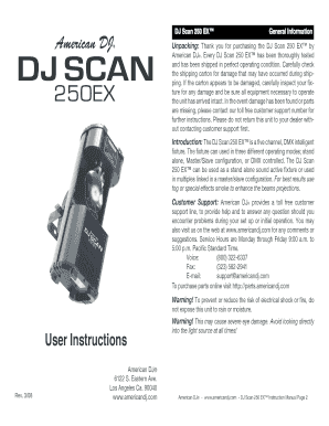 Fillable Online DJ Scan 250 EX Fax Email Print - pdfFiller