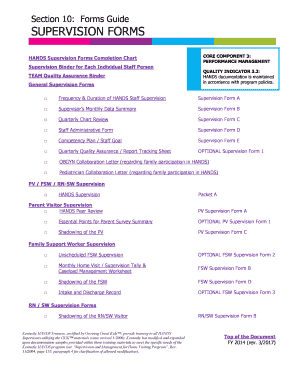 Fillable Online prdweb chfs ky Section 10: Forms Guide SUPERVISION ...