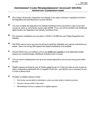 Fillable Online bates the Dependent Care Reimbursement Account (DCRA ...