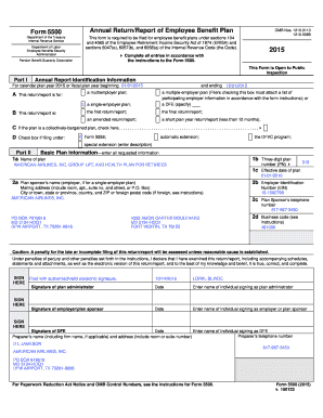 Fillable Online Form 5500 Annual Return/Report of Employee Benefit Plan ...