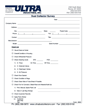 Fillable Online Dust Collector Survey Form 9900-R.doc Fax Email Print ...