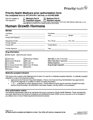 Fillable Online Priority Health Medicare Prior Authorization Form ...