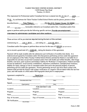 Fillable Online esb ttusd Contract for Services A-260.pdf - School ...