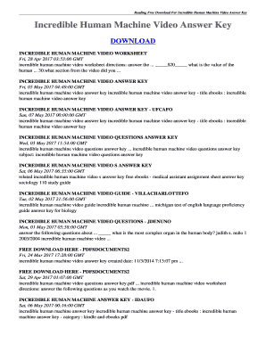 Fillable Online picopdf04 hol Incredible Human Machine Video Answer Key ...