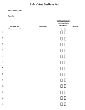 Fillable Online lsuhsc COI Team Member Form - lsuhsc Fax Email Print ...