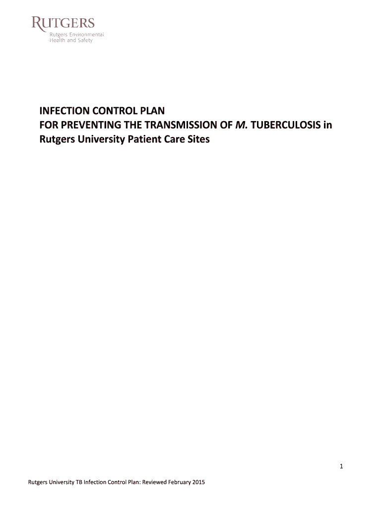 Fillable Online RWJMG Infection Control Plan for Preventing ...