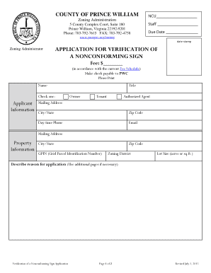 Fillable Online pwcgov Zoning Administration Forms and Planning ...
