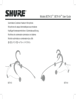 Fillable Online Shure Beta 53 and Beta 54 User Guide Fax Email Print ...