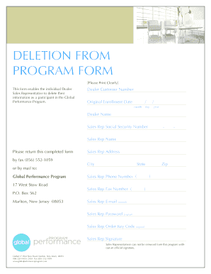 Fillable Online DELETION FROM Fax Email Print - pdfFiller