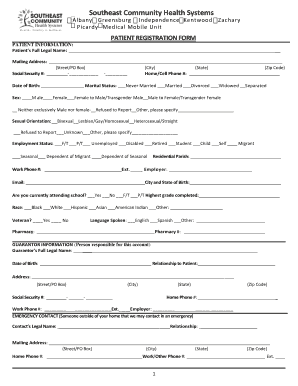 Fillable Online shchc New Patient Registration Packet (PDF) - shchc Fax Email Print - pdfFiller